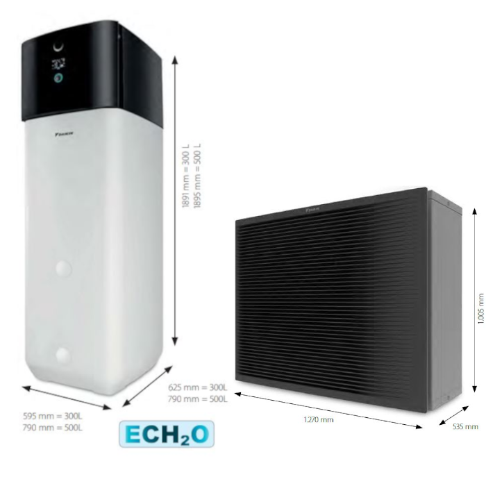 Daikin Set: Altherma 3 H MT ECH2O - Wärmepumpe 8 / 10 / 12 kW ...